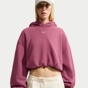 Nike Studio Fleece Medium Weight Oversized Cropped Hoodie - Red