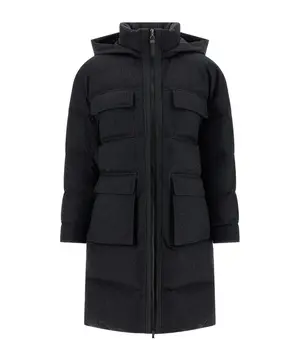 Brunello Cucinelli Long Quilted Down Jacket - Black