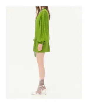 Valentino Garavani Embroidered Silk-linen Plus De Pois Jacquard Top