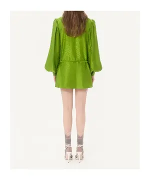 Valentino Garavani Embroidered Silk-linen Plus De Pois Jacquard Top