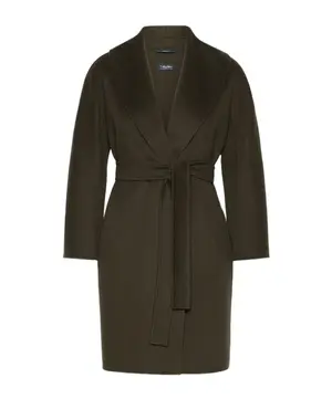 Max Mara Double-faced Wool Robe Coat - Khaki