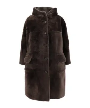 Brunello Cucinelli High Collared Hooded Coat - Black