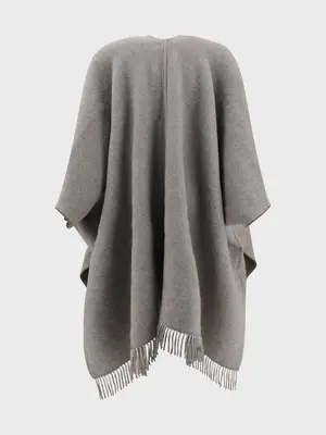 Brunello Cucinelli Reversible Fringed-edge Poncho