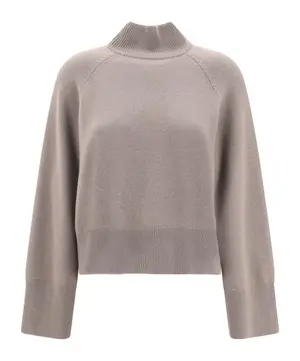 Brunello Cucinelli High-neck Cropped Sweater - Gray