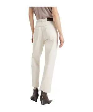 Brunello Cucinelli Logo Patch Cropped Jeans