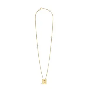 Celine Alphabet K Necklace In Brass With Gold Finish - Yellow