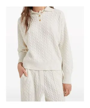 Brunello Cucinelli Cable-knit Cashmere Jumper With Collared Neckline