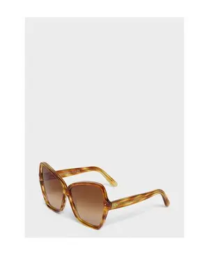 Celine Tortoiseshell Oversized Cat Eye Sunglasses - Brown