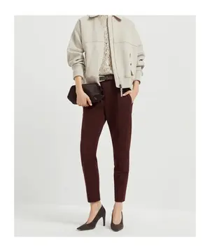 Brunello Cucinelli Button-fastening Stretch-cotton Trousers