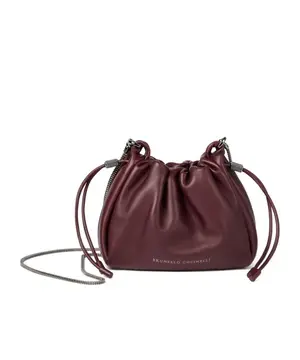 Brunello Cucinelli Mellow Drawstring Small Bucket Bag