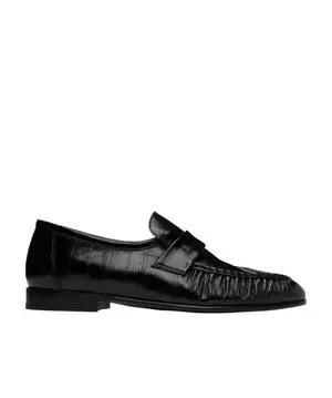 THE ROW Ruffle-detail Loafers - Black
