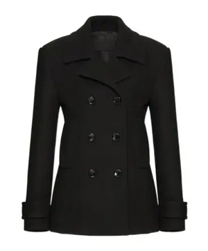 Valentino Garavani Double-breasted Long-sleeved Coat - Black