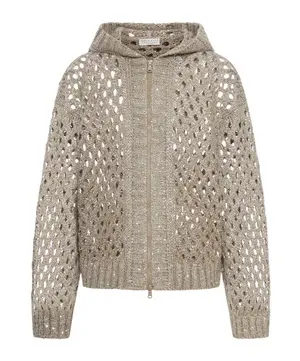 BRUNELLO CUCINELLI Brunello Cucinelli Zip Up Crochet Cardigan