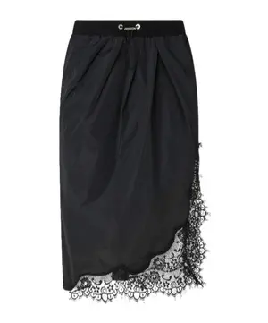 Pinko Lace-trim Gathered Skirt