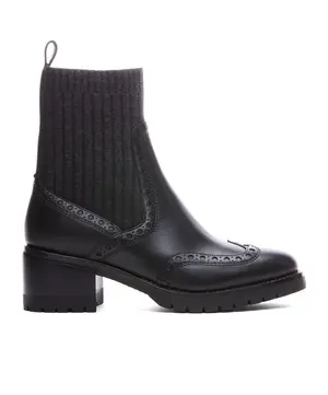 Santoni Sock-style Slip-on Ankle Boots - Black