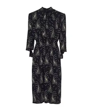 Prada Graphic-printed Crepe Shirt Dress - Black