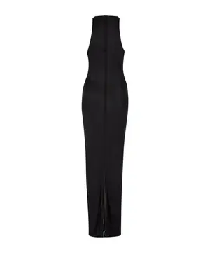 Saint Laurent Sleeveless Crewneck Maxi Dress With Logo Detail