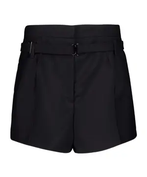 Prada Belted Blend Shorts - Black
