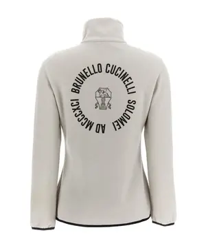 Brunello Cucinelli Logo Printed Long Sleeved Sweater