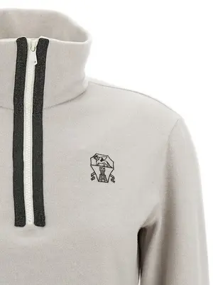 Brunello Cucinelli Logo Printed Long Sleeved Sweater