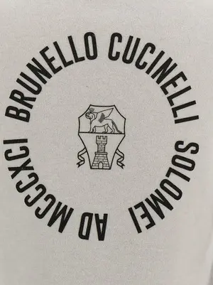 Brunello Cucinelli Logo Printed Long Sleeved Sweater
