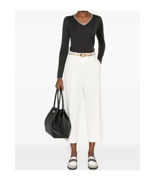 Brunello Cucinelli Pleated Cropped Trousers
