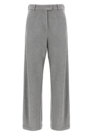 Brunello Cucinelli High-waisted Straight Leg Trousers - Gray