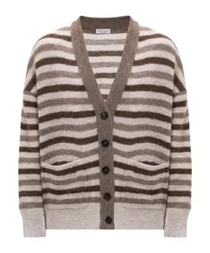 BRUNELLO CUCINELLI Brunello Cucinelli Striped Knitted Cardigan