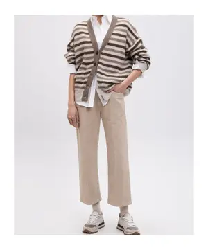 Brunello Cucinelli Striped Knitted Cardigan