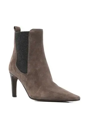 Brunello Cucinelli Monili-embellished Suede Ankle Boots