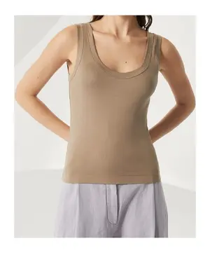 Brunello Cucinelli Embellished Stretch Ribbed Jersey Tank Top