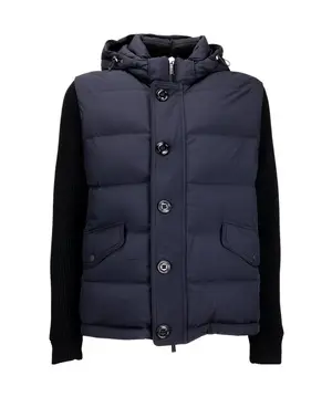 MOORER Quilted Padded Jacket With Detachable Hood - Black