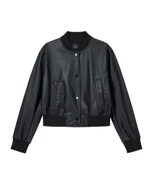 Armani Exchange Zipper Bomber Jacket - Black