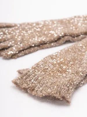 Brunello Cucinelli Sequin-embellished Long Gloves