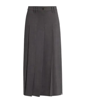 Brunello Cucinelli Pleated Midi Skirt - Medium Gray
