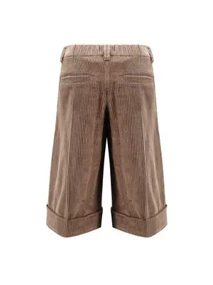 Brunello Cucinelli Monili Detailed Corduroy Shorts