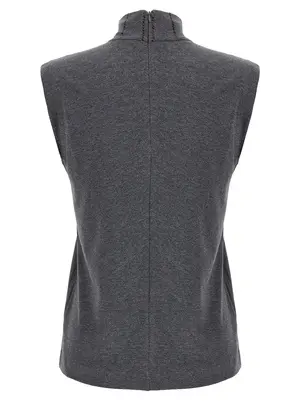 Brunello Cucinelli Sleeveless Mock Neck Top