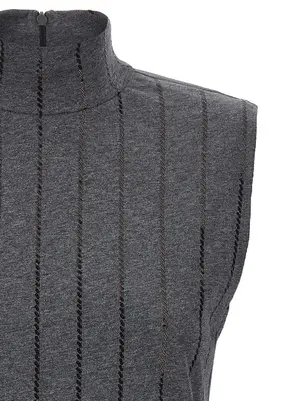 Brunello Cucinelli Sleeveless Mock Neck Top