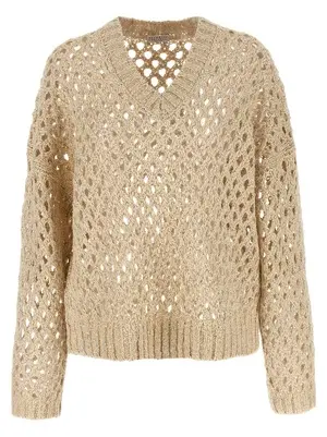 Brunello Cucinelli Cut-out Knitted Jumper - Nude