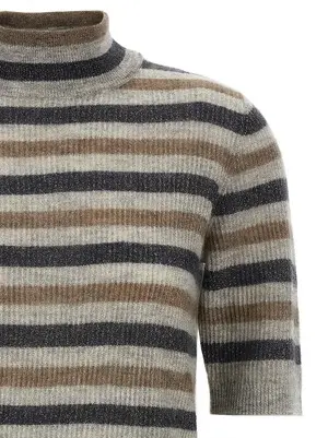 Brunello Cucinelli Striped Cropped Jumper