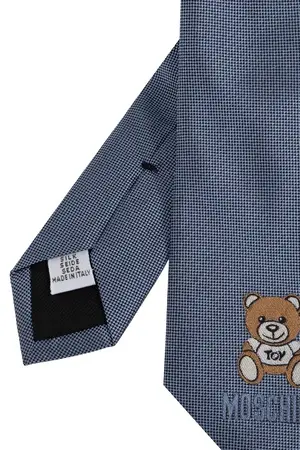 Moschino Embroidered Bear Tie