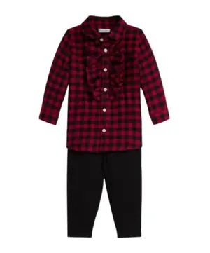 Polo Ralph Lauren Ruffled-detail Trousers Set - Red/black