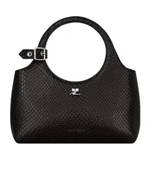 COURREGES Mini Holy Leather Shoulder Bag - Black