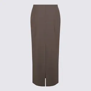 Brunello Cucinelli Rear Slit Midi Skirt