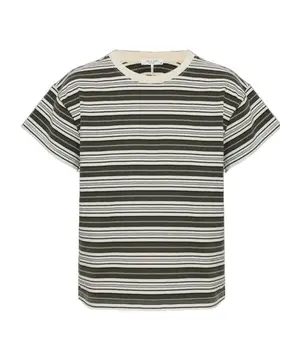 RAG  BONE Striped Loose Knit T-shirt - Green