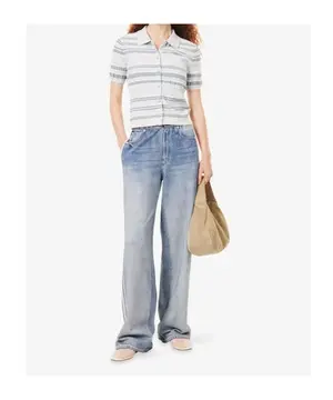 Rag & Bone Short Sleeve Knit Polo Shirt With Button Closure