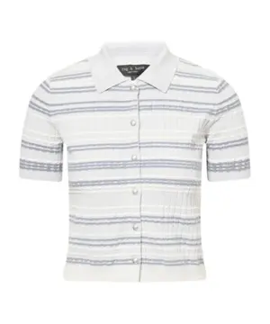Rag & Bone Striped Short-sleeve Cardigan