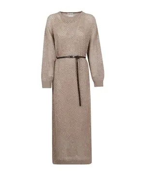 Brunello Cucinelli Embellished Knitted Midi Dress