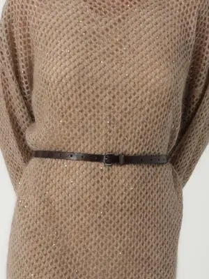 Brunello Cucinelli Embellished Knitted Midi Dress