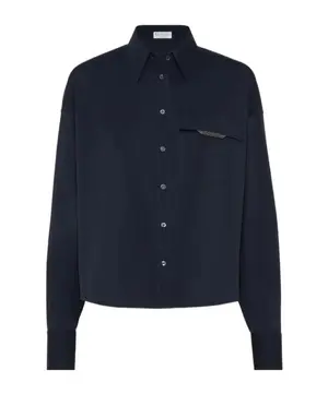Brunello Cucinelli Long Sleeve Buttoned Shirt With Monili Decoration